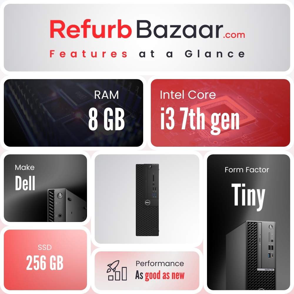 Refurbished Dell OptiPlex 3050 i3-7th Gen, 8 GB RAM, Tiny Desktop - Refurb Bazaar Sustainable ...